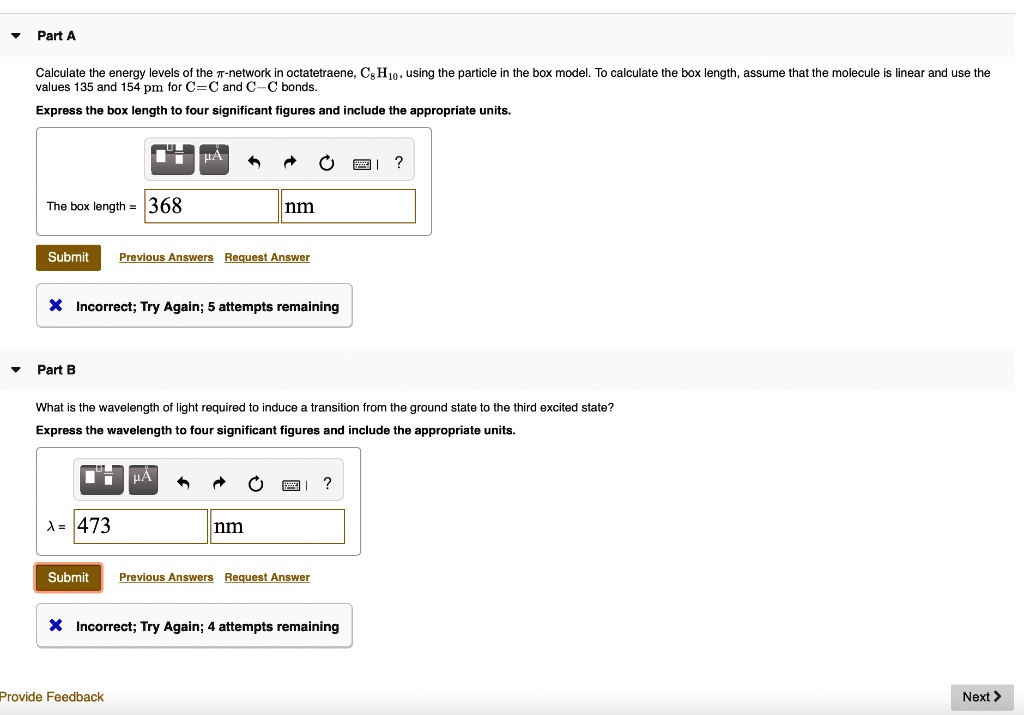 SOLVED: Calculate the energy levels of the T-network in octatetraene, CsH0, using the particle ...