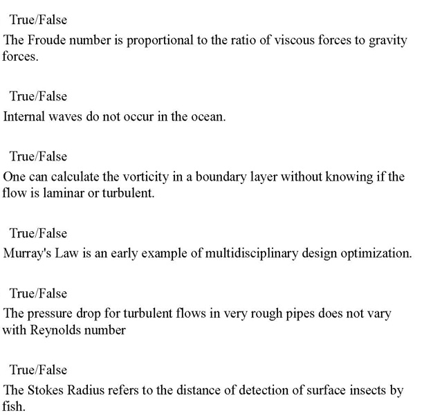 truefalse the froude number is proportional to the ratio of viscous ...