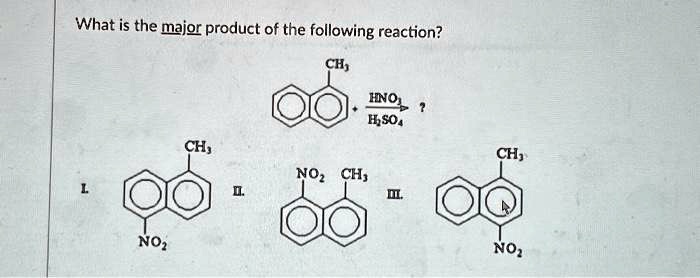 What is the major product of the following reaction? CH3I + HNO3/H2SO4 ...