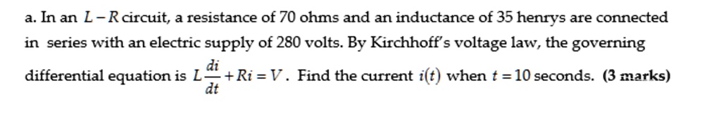 VIDEO solution: In an L-R circuit, a resistance of 70 ohms and an ...