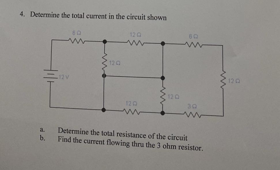 Solved 4 Determine The Total Current In The Circuit Shown A