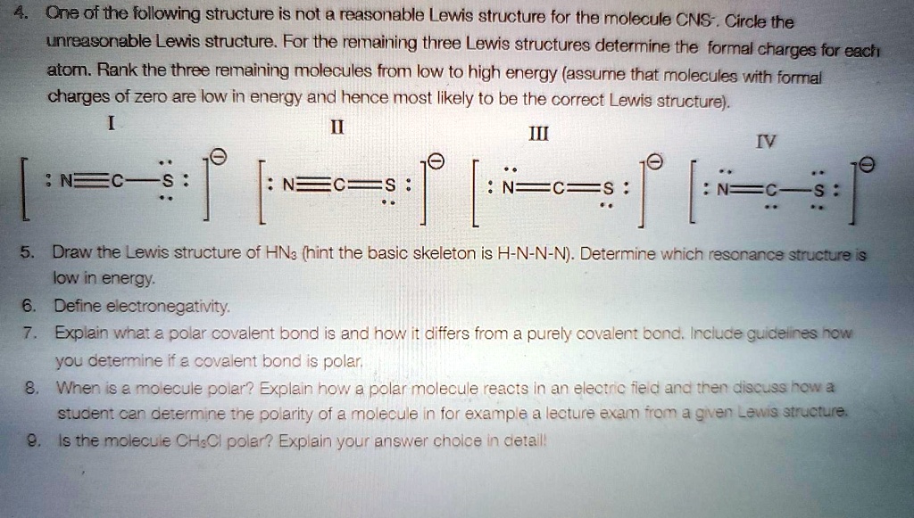 SOLVED: Text: The following structure is not a reasonable Lewis ...