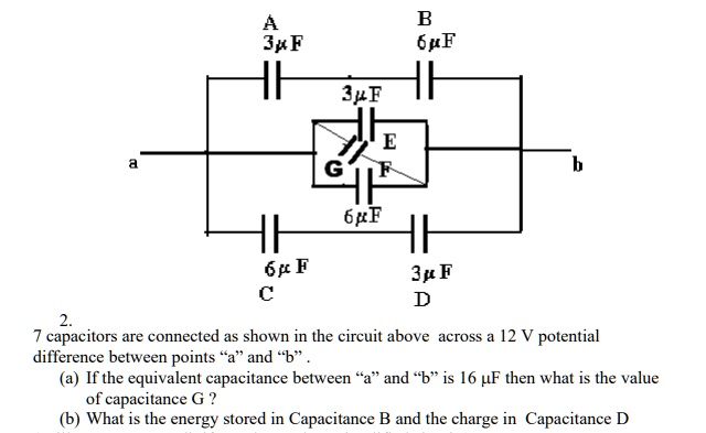 SOLVED: 3 pF 3 uF Capacitors are connected as shown in the circuit ...