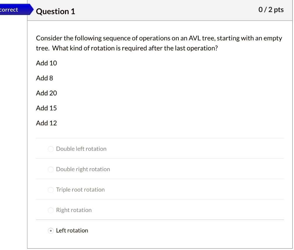 SOLVED: Consider the following sequence of operations on an AVL tree, starting with an empty ...