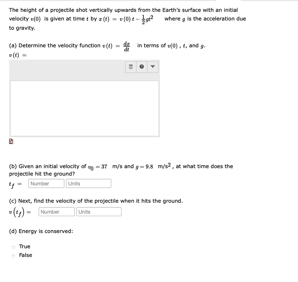 the height of a projectile shot vertically upwards from the earths surface with an initial ...