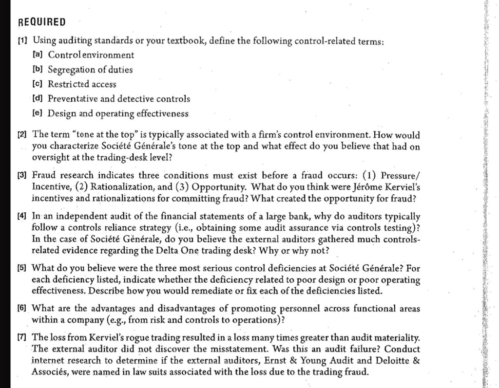 REQUIRED [1] Using auditing standards or your textbook, define the ...