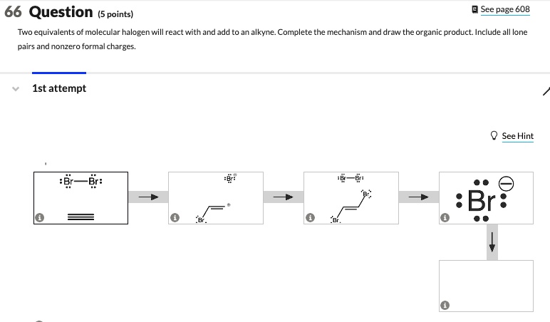 66 Question (5 points) See page 608 Two equivalents of molecular ...