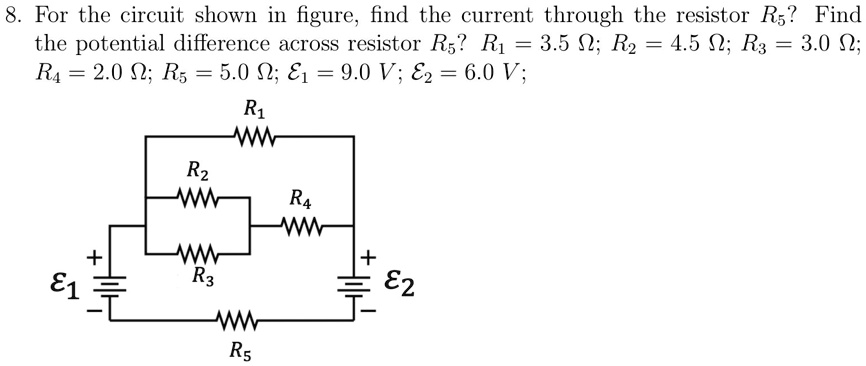 SOLVED: For the circuit shown in the figure, find the current through ...