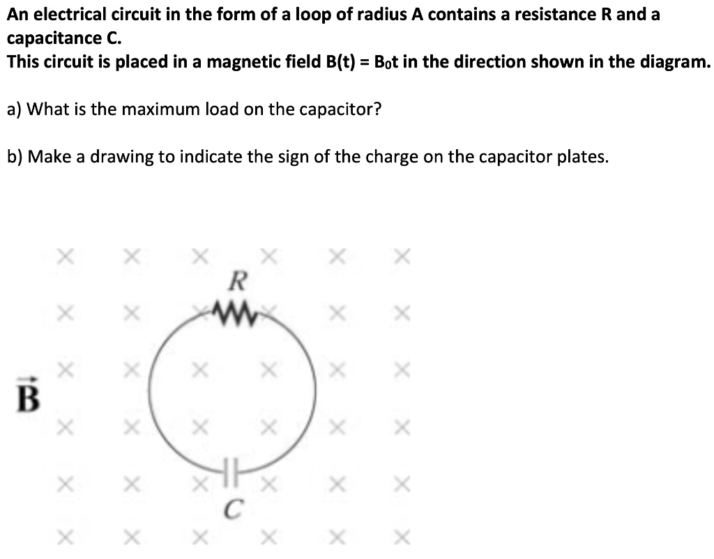 SOLVED:An electrical circuit in the form of a loop of radius A contains a resistance R and a ...