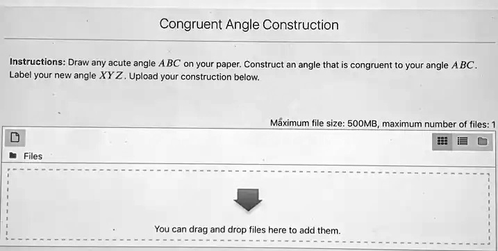 Solved Congruent Angle Construction Instructions Draw Any Acute Angle Abc On Your Paper
