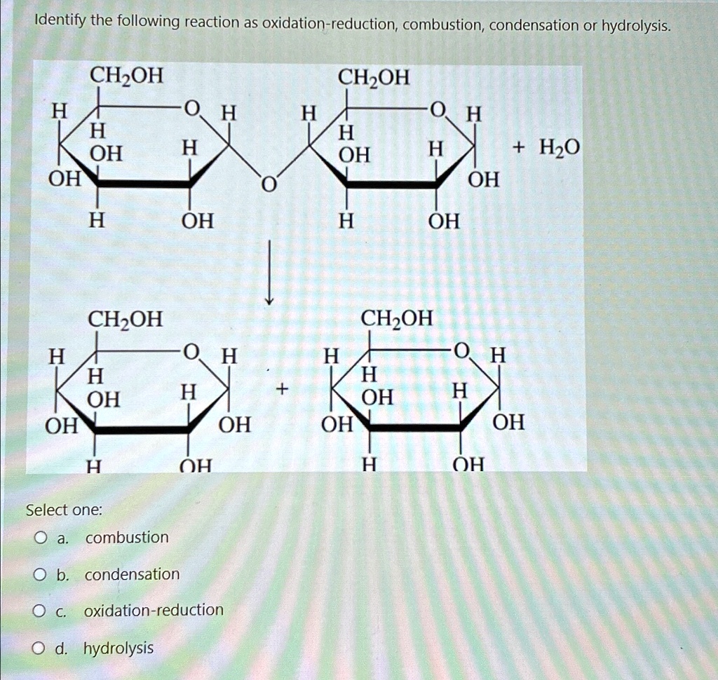 identify the following reaction as oxidation reduction combustion ...