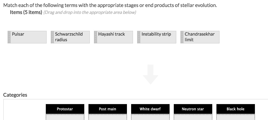 Match each of the following terms with the appropriate stages or end ...