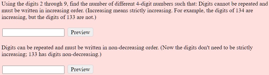 Using The Digits 2 Through 9find The Number Of Different 4 Digit Numbers Such That Digits Cannot 5801