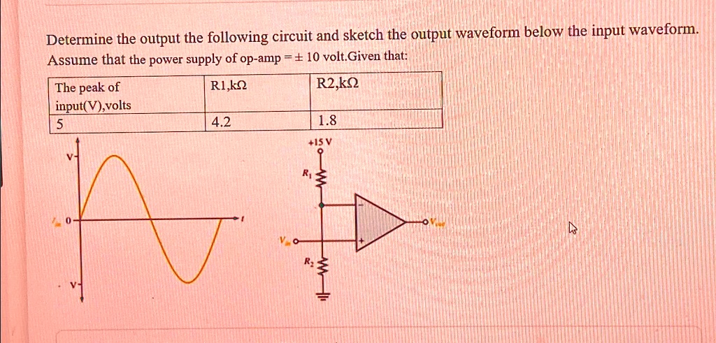 Solved Determine The Output The Following Circuit And Sketch The Output Waveform Below The 3775