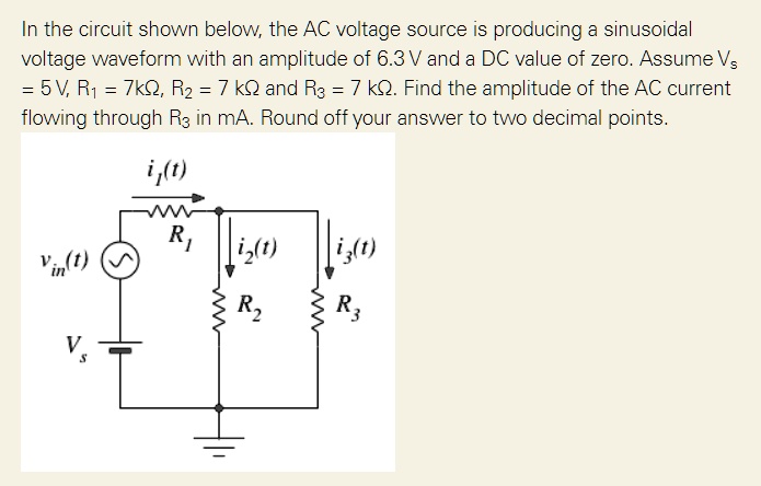 in the circuit shown below the ac voltage source is producing a sinusoidal voltage waveform with ...