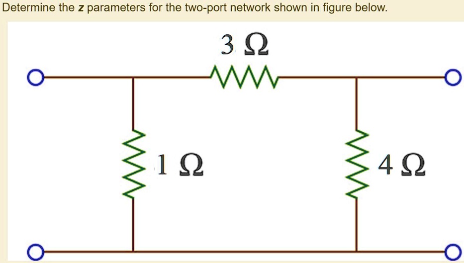 SOLVED: Determine the z parameters for the two-port network shown in figure below 3.Q 10 4 Q