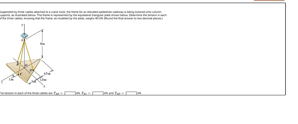 Suspended by three cables attached to a crane hook, the frame for an ...