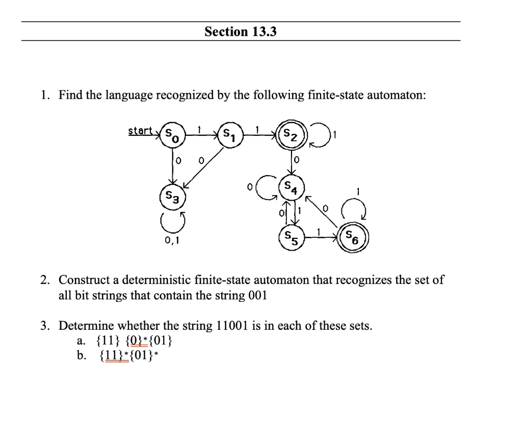 Find the language recognized by the following finite state...