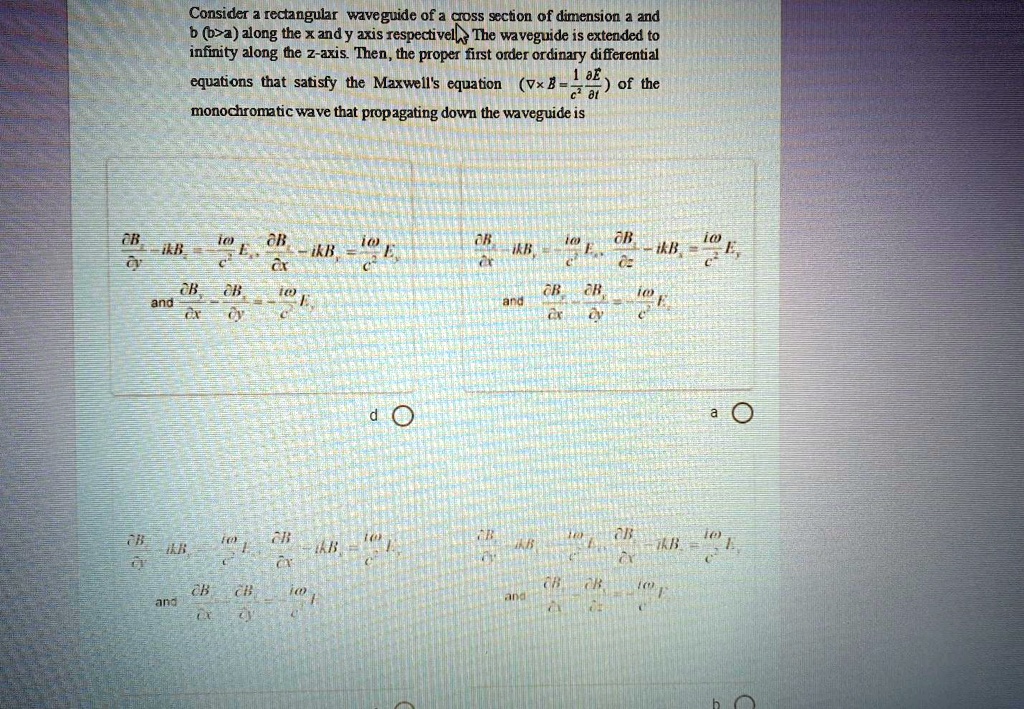 SOLVED: Consider a rectangular waveguide of a cross section of dimensions a and b, where b > a ...