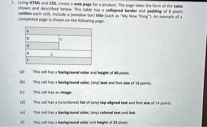Solved Using Html And Css Create A Web Page For A Product The Page Takes The Form Of The