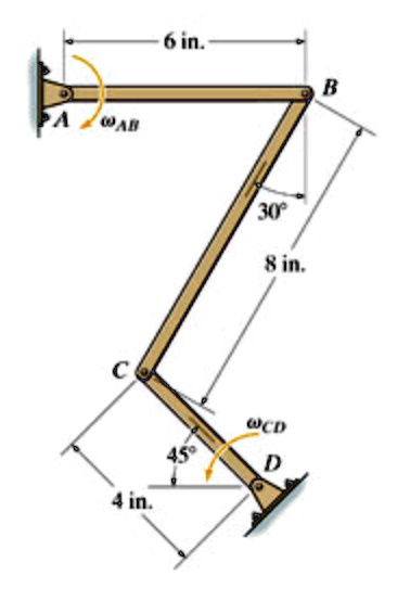 Solved If Link Cd Is Rotating At Ï‰cd 7 Rad S Figure 1 Determine The Angular Velocity Of