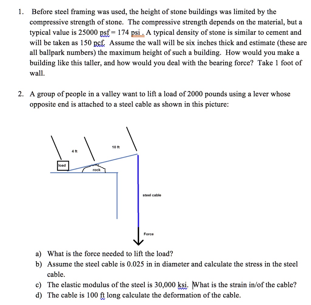 SOLVED: Before steel framing was used, the height of stone buildings ...