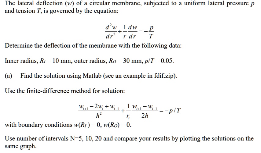the lateral deflection of a circular membrane subjected to a uniform ...