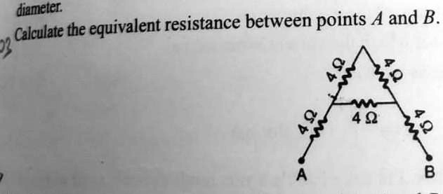 Calculate the equivalent resistance between points A and B.