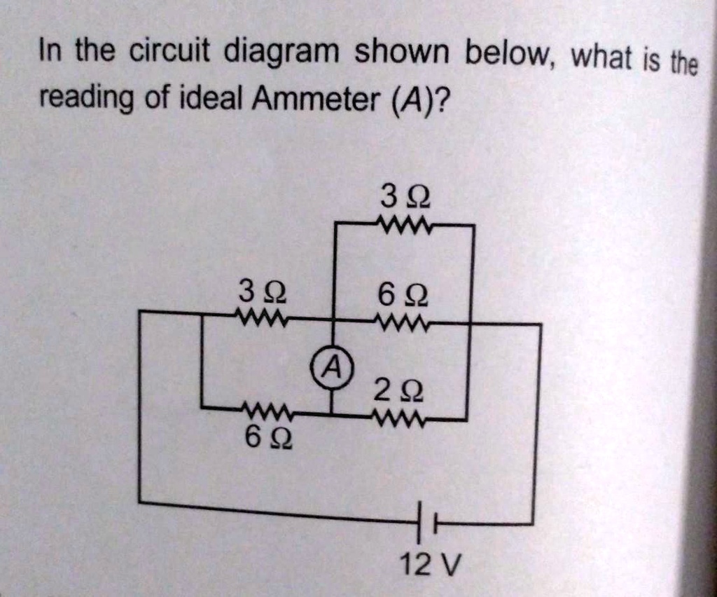 SOLVED: In the circuit diagram shown below, what is the reading of the ideal ammeter (a)?