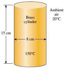 SOLVED: A short brass cylinder (Ï = 8530 kg/m^3, cp = 0.389 kJ/kgÂ·Â°C ...