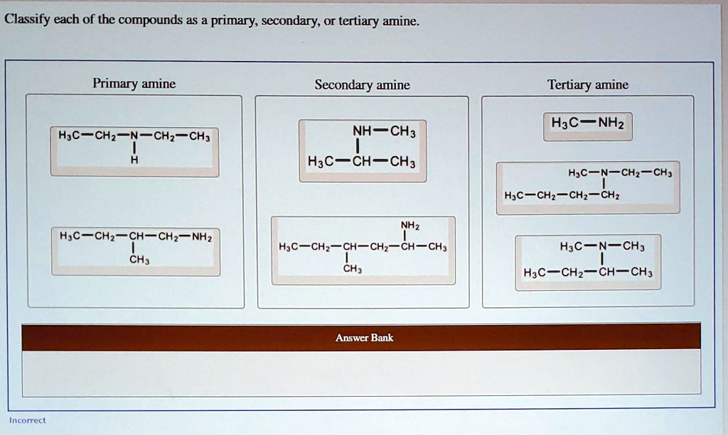 SOLVED: Classify each of the compounds as a primary, secondary, or ...