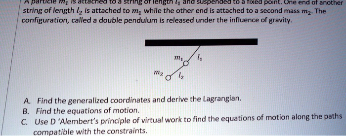 SOLVED: String of length Lz is attached to m while the other end is attached to a second mass Mz ...