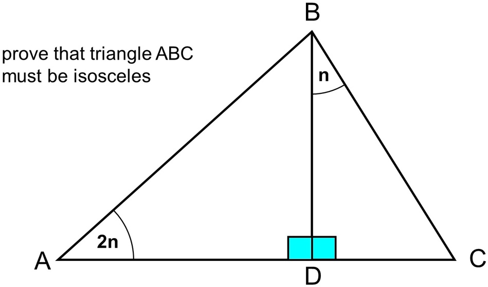 prove that triangle ABC must be isosceles