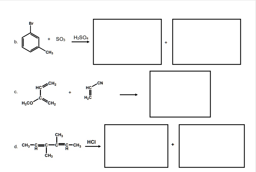 SOLVED: SO3 H2SO4 H CN CH3 HCI CH3