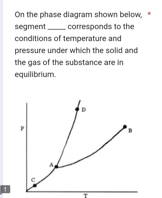 SOLVED: On the phase diagram shown below, * segment corresponds to the conditions of temperature ...