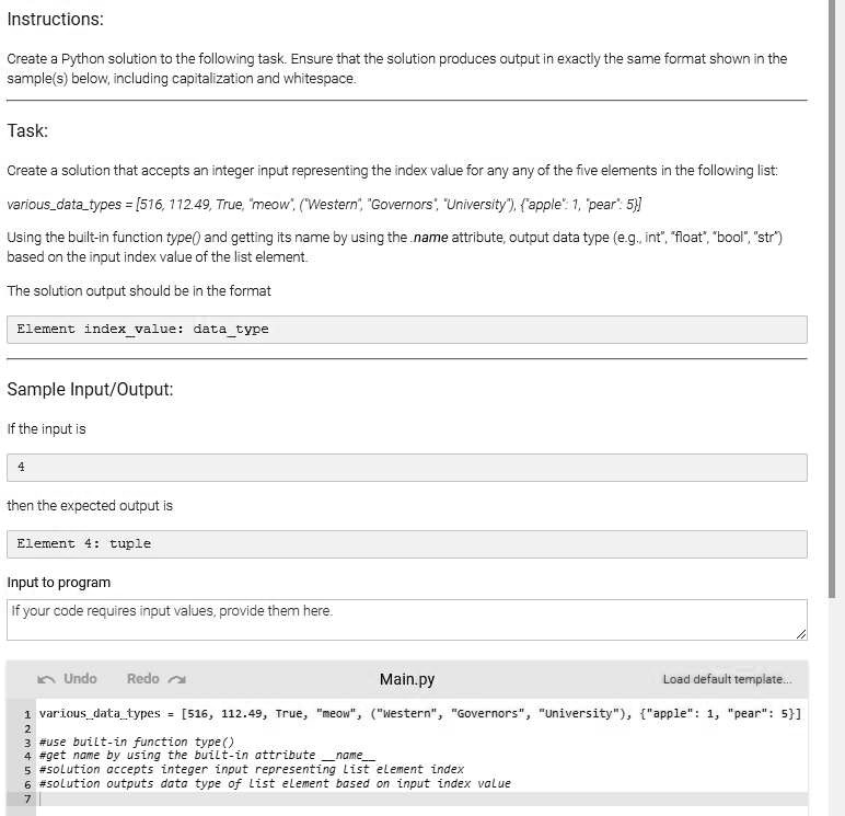 Solved Create A Python Solution To The Following Task Ensure That The Solution Produces Output 3246
