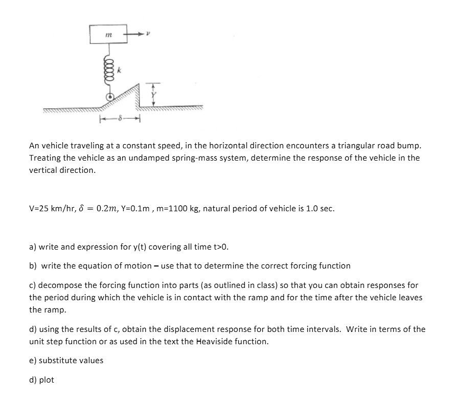 SOLVED: An vehicle traveling at a constant speed,in the horizontal ...