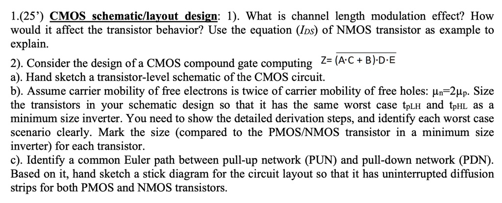 125 cmos schematiclayout design 1 what is channel length modulation ...