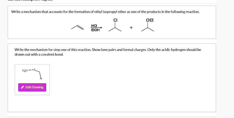 SOLVED: Write a mechanism that accounts for the formation of ethyl ...