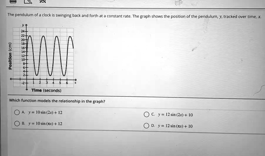 The pendulum of the clock is swinging back and forth at a constant rate ...
