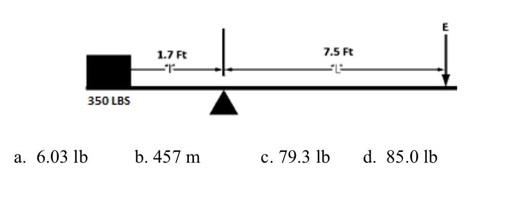 SOLVED: a. 6.03 lb b. 457 m c. 79.3 lb d. 85.0 lb