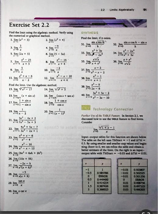 2 40 even numbered questions 22limitalgebralcally 16 exercise set 22 ...