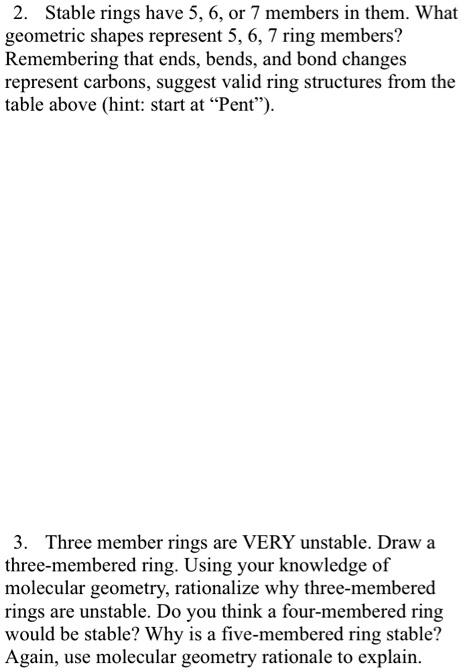 SOLVED: Stable rings have 5, 6, or members in them What geometric ...