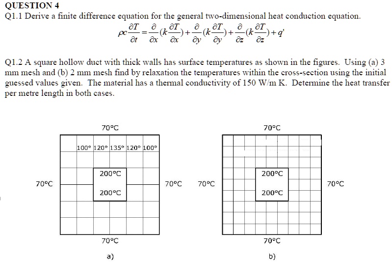 Question4 Qll Derive A Finite Difference Equation For The General Two Dimensional Heat