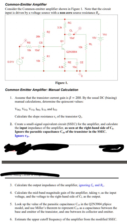 Common-Emitter Amplifier Consider the Common-emitter amplifier shown in ...