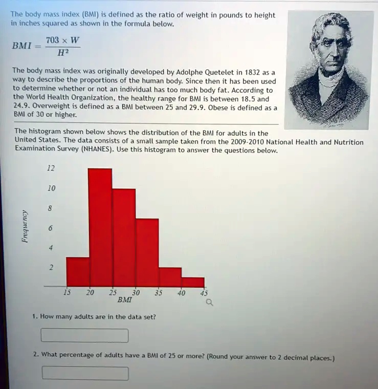SOLVED: The body mass index (BMI) is defined as the ratio of weight in ...