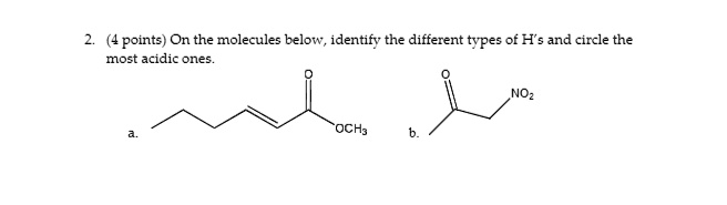 SOLVED: (4 points On the molecules below , identify the different types ...