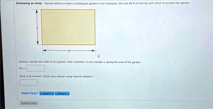 SOLVED: Texts: Letting x denote the width of the garden, find a ...