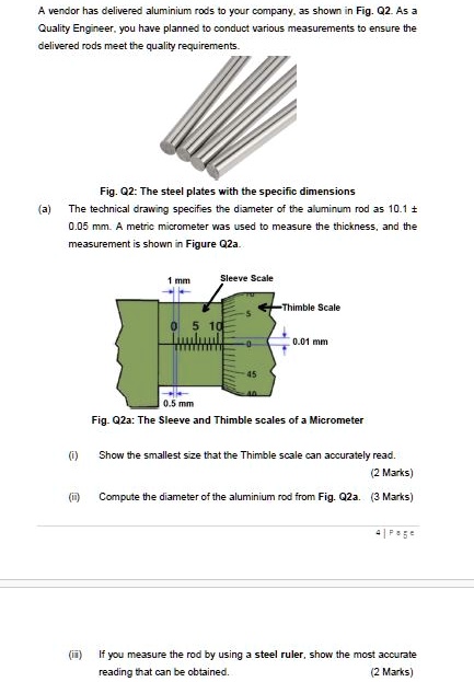 A vendor has delivered aluminium rods to your company, as shown in Fig ...