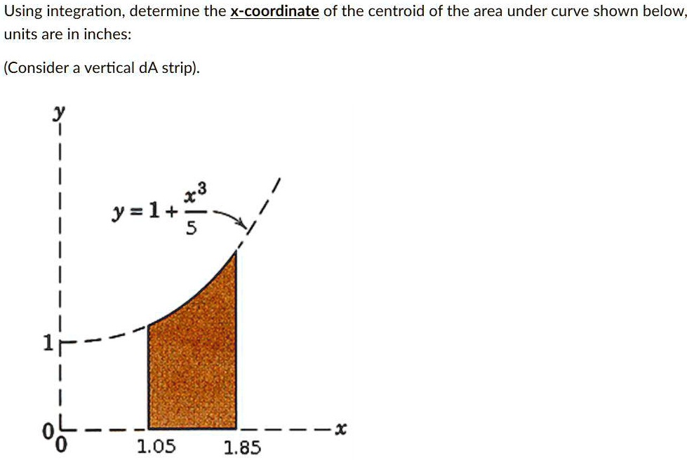 [GET ANSWER] Using integration, determine the x-coordinate of the ...